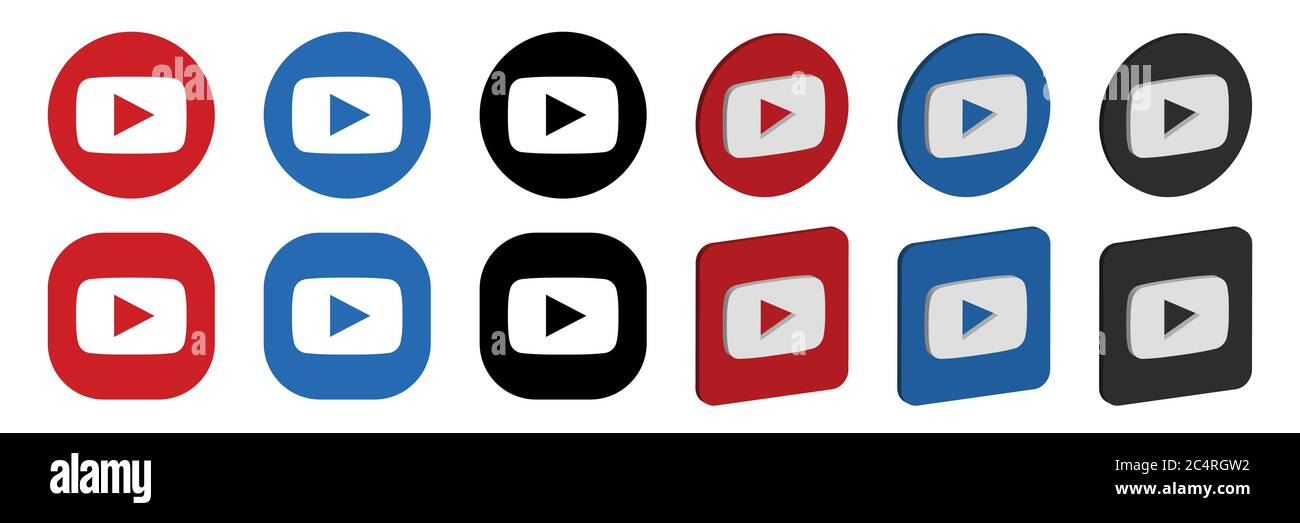 Set red youtube logo Stock Vector Images - Alamy