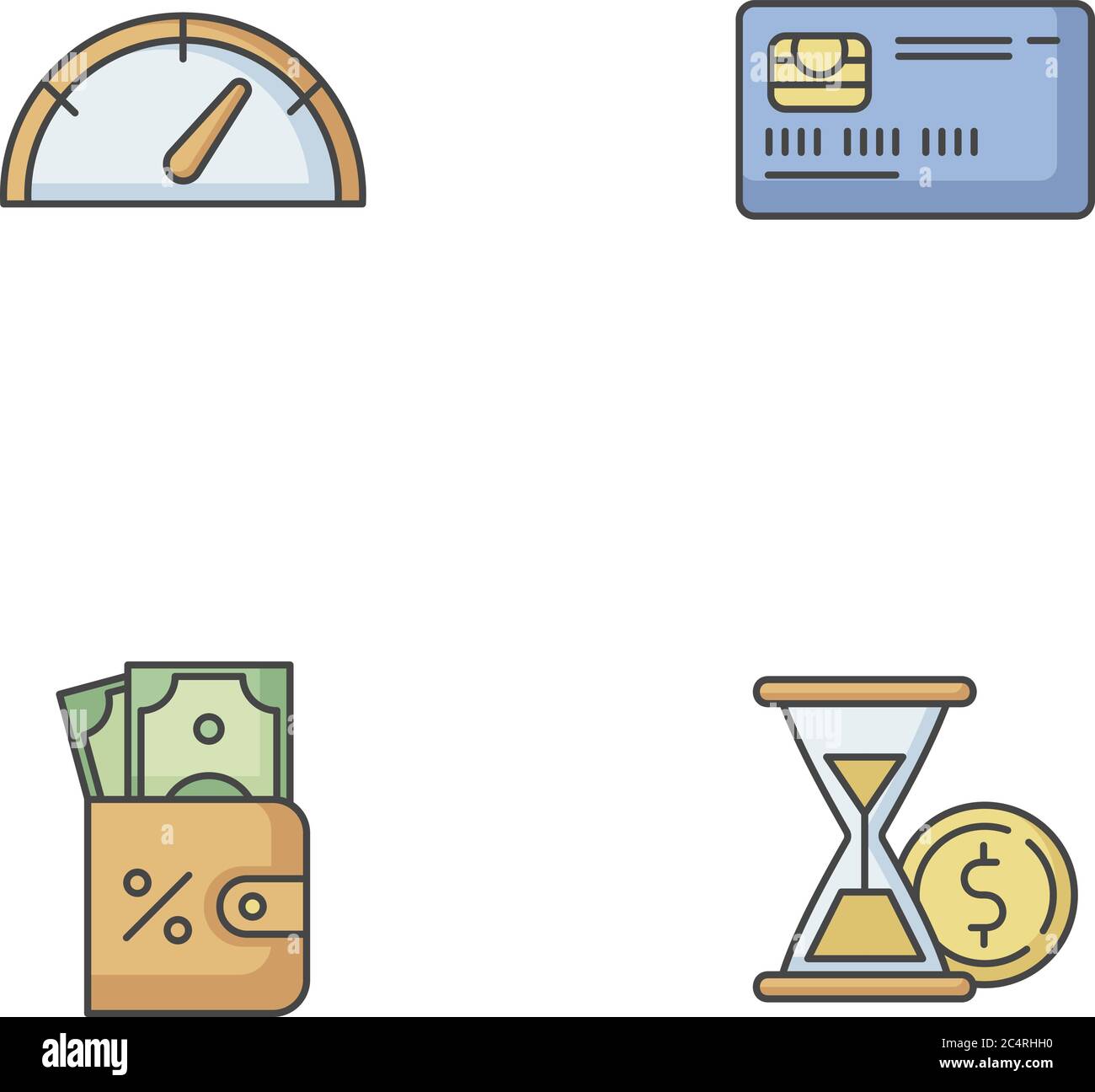 Deposit money RGB color icons set Stock Vector Image & Art - Alamy