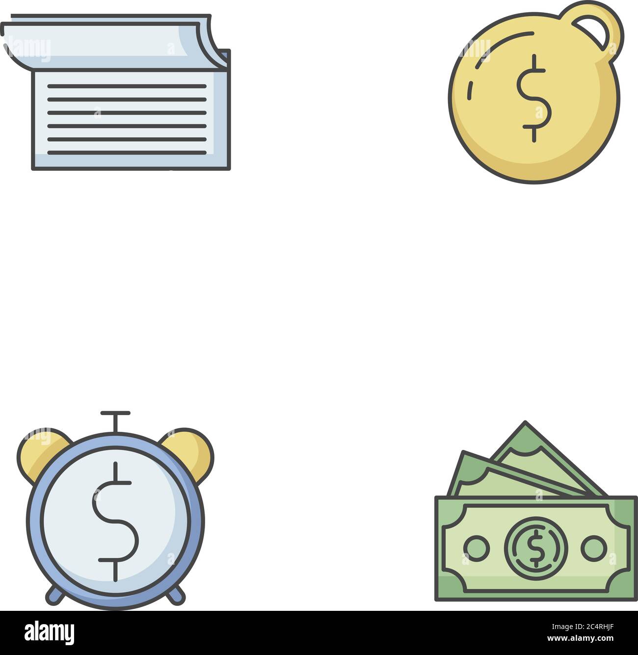 Money debt RGB color icons set Stock Vector Image & Art - Alamy