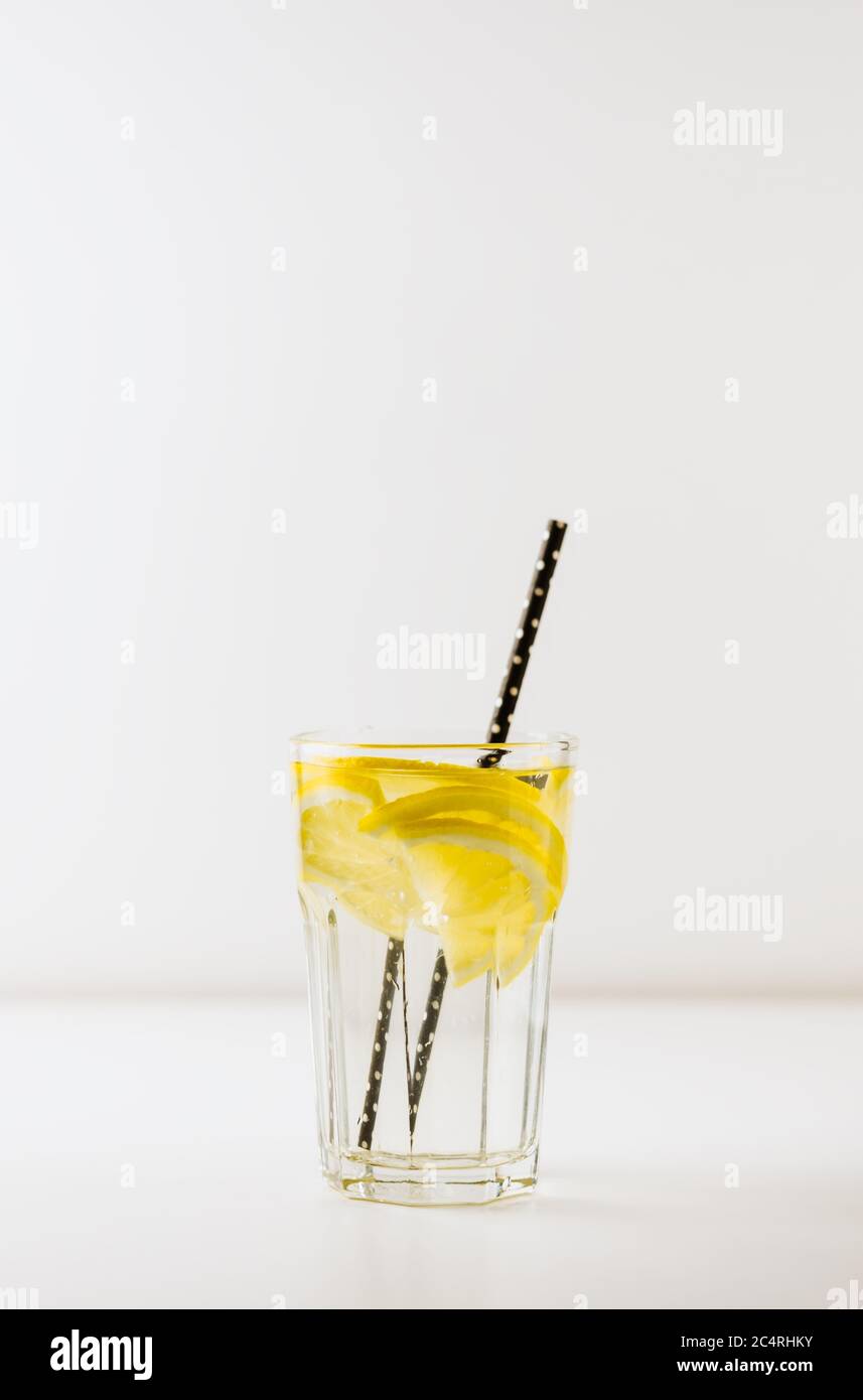 Soda lemonade in a transparent glass cup Stock Photo - Alamy