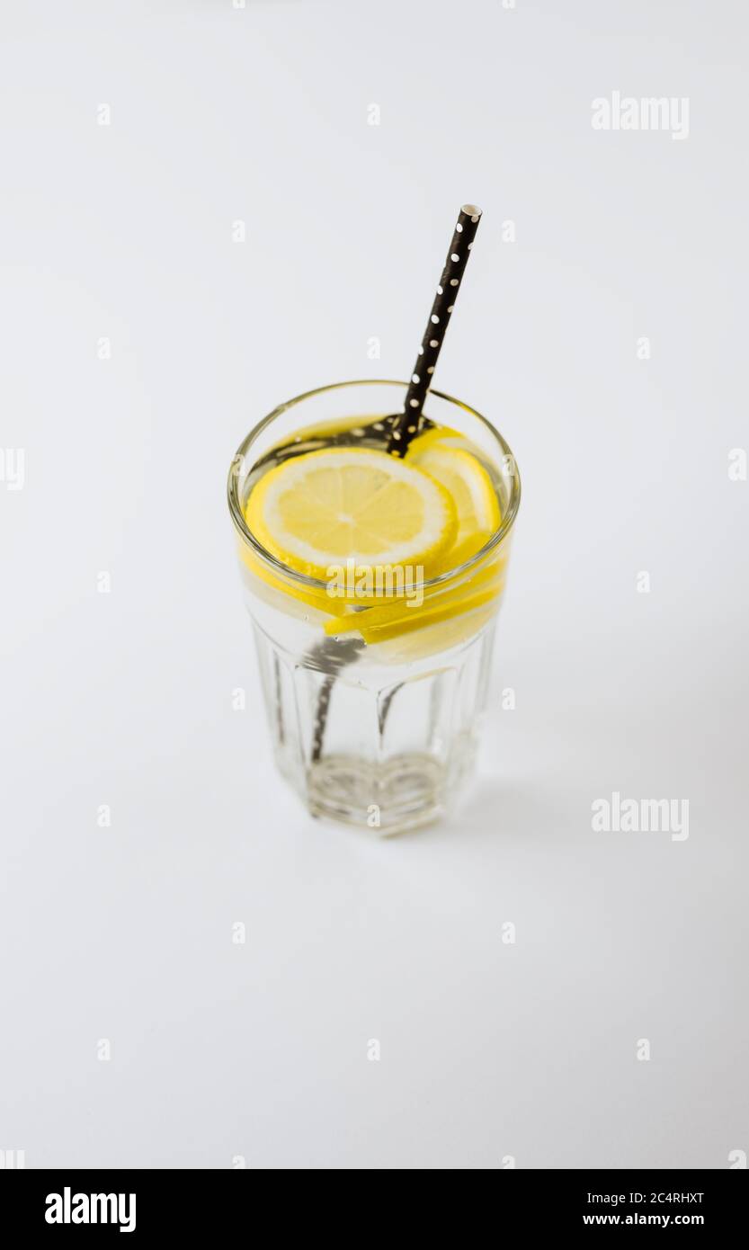 Soda lemonade in a transparent glass cup Stock Photo - Alamy