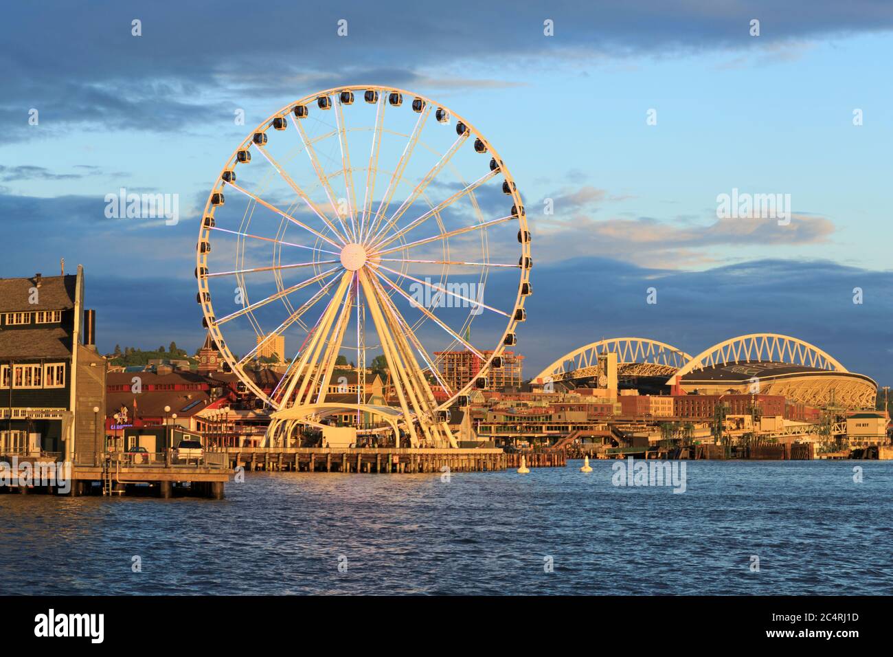 Seattle Great Wheel on Pier 57,Seattle,Washington State,USA Stock Photo ...