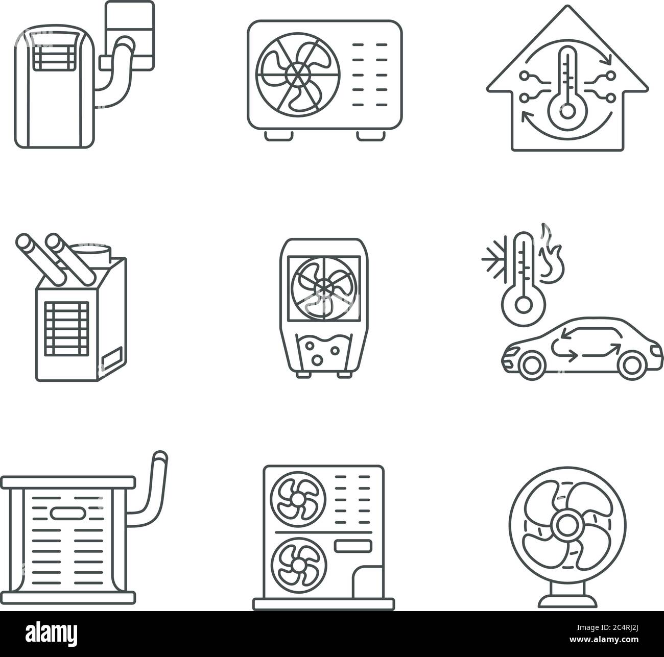 Air conditioning cooling heating Black and White Stock Photos & Images ...