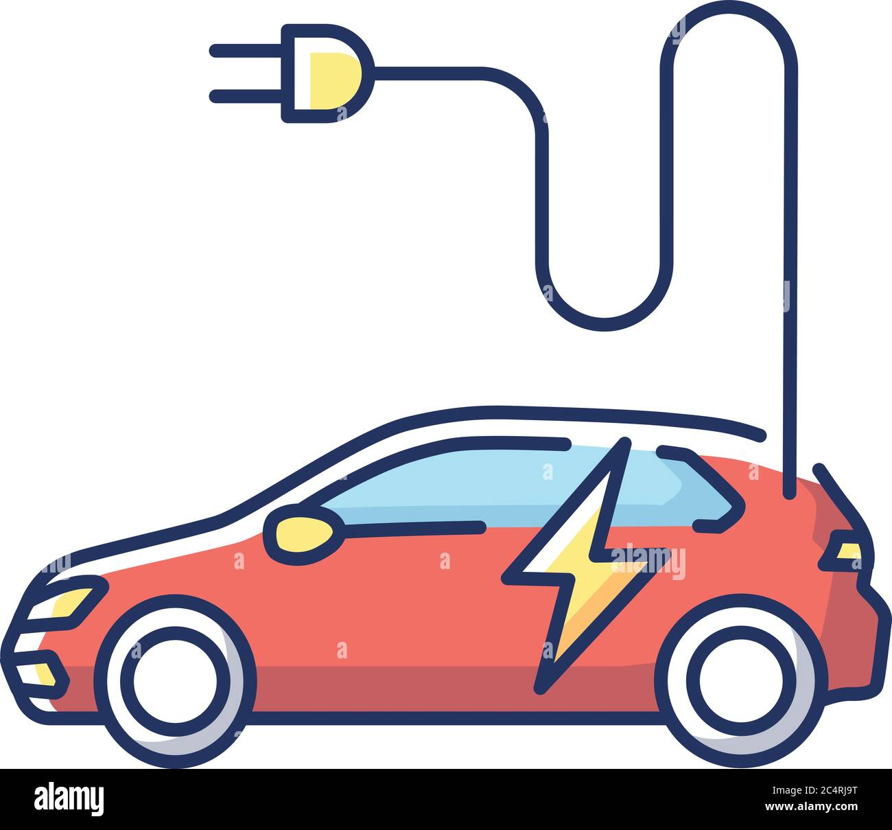 Electric vehicle RGB color icon Stock Vector Image & Art - Alamy