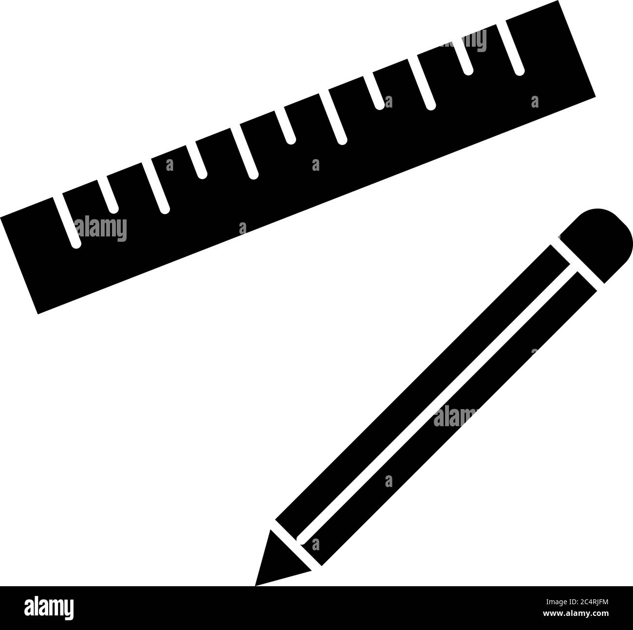 Pen and ruler black glyph icon Stock Vector Image & Art - Alamy