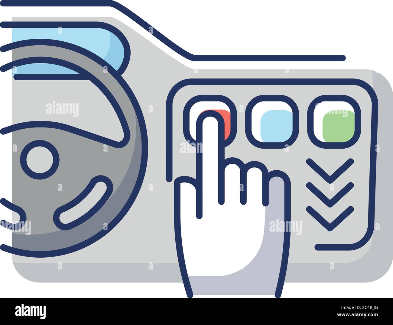 Car with touchscreen display RGB color icon Stock Vector Image & Art ...