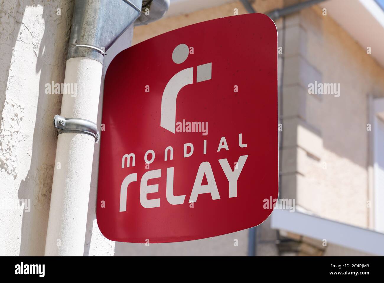 Bordeaux , Aquitaine / France - 06 20 2020 : Mondial Relay delivery red ...
