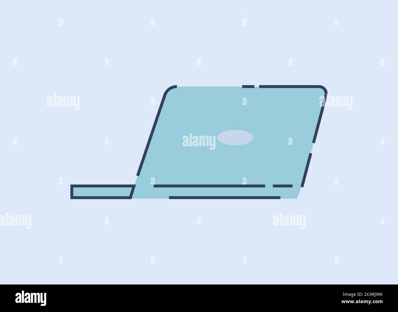 Blue laptop semi flat RGB color vector illustration Stock Vector Image ...