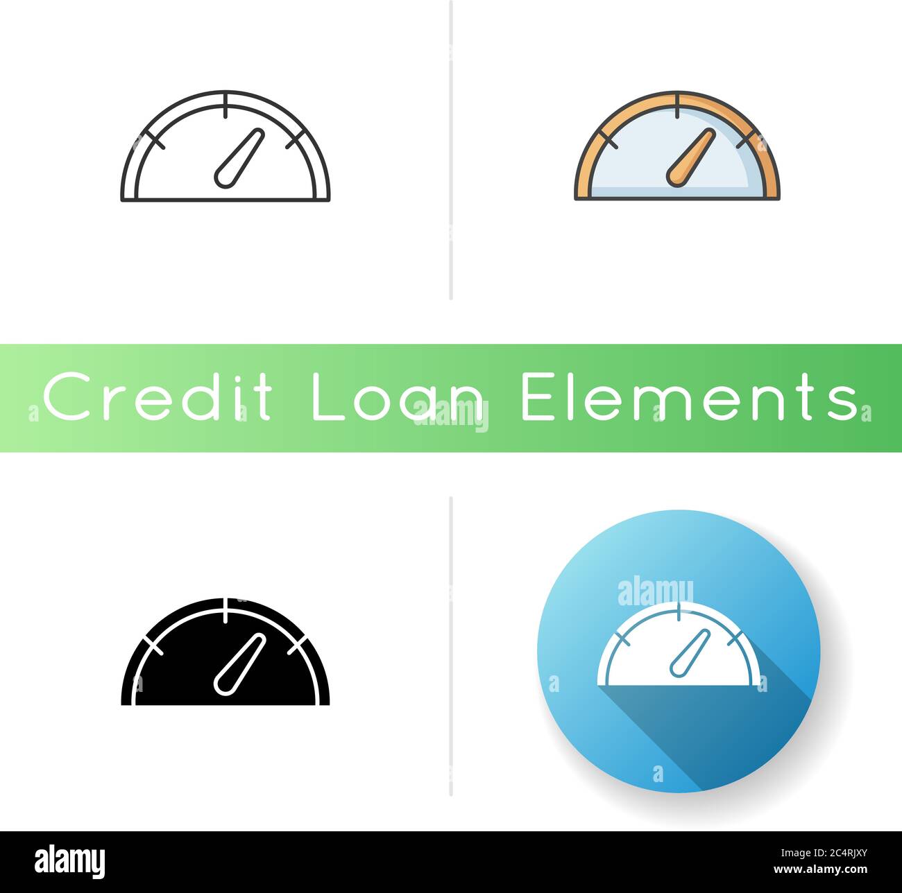 Speedometer set black line Stock Vector Images - Alamy