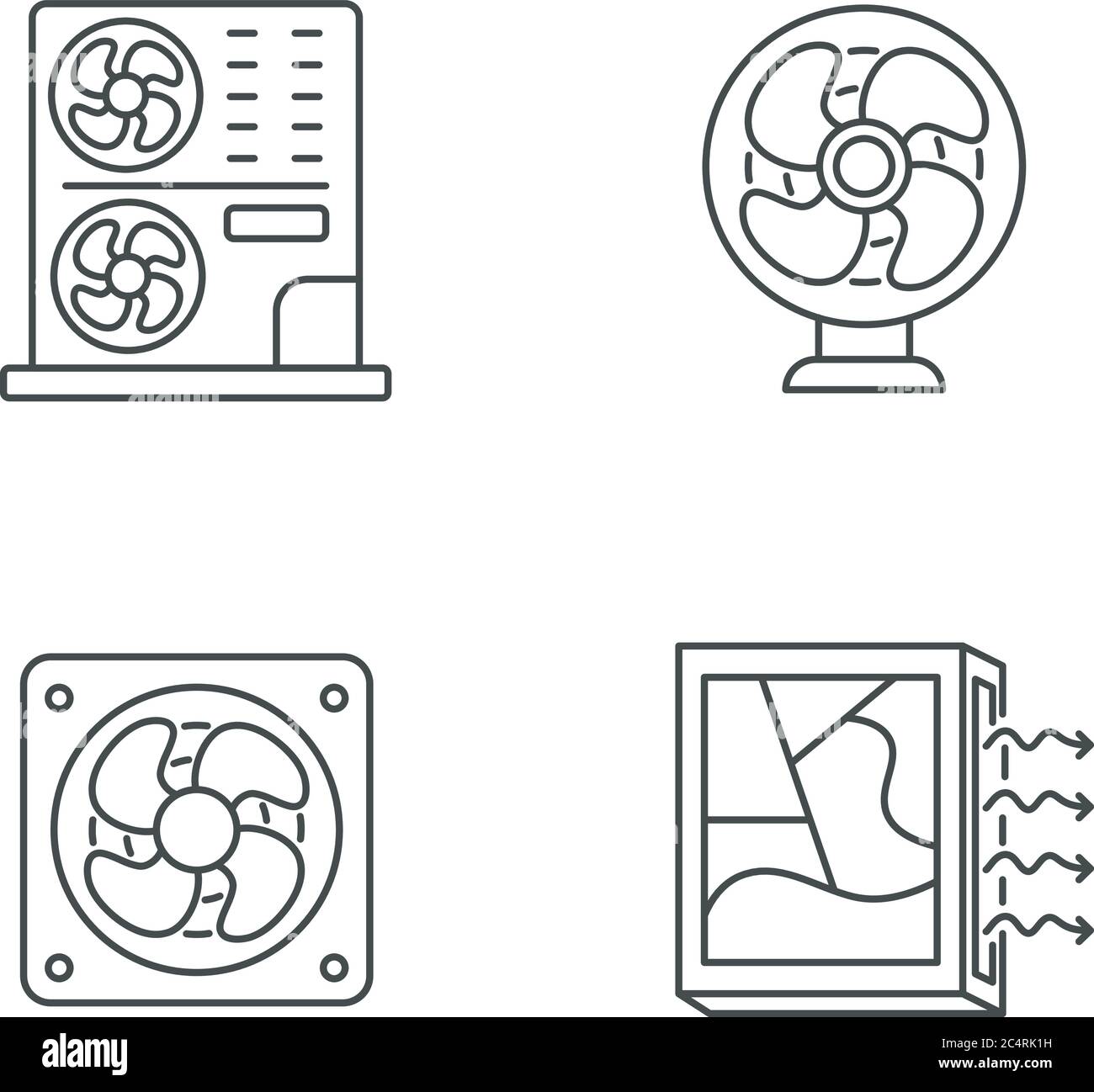 Air cooling linear icons set Stock Vector Image & Art - Alamy