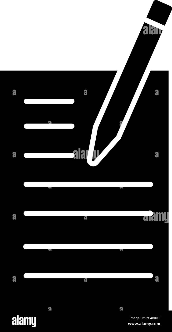 Creative writing black glyph icon Stock Vector Image & Art - Alamy