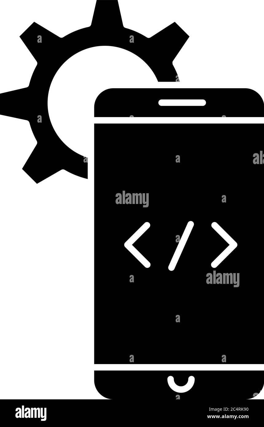 Mobile software development black glyph icon Stock Vector Image & Art ...