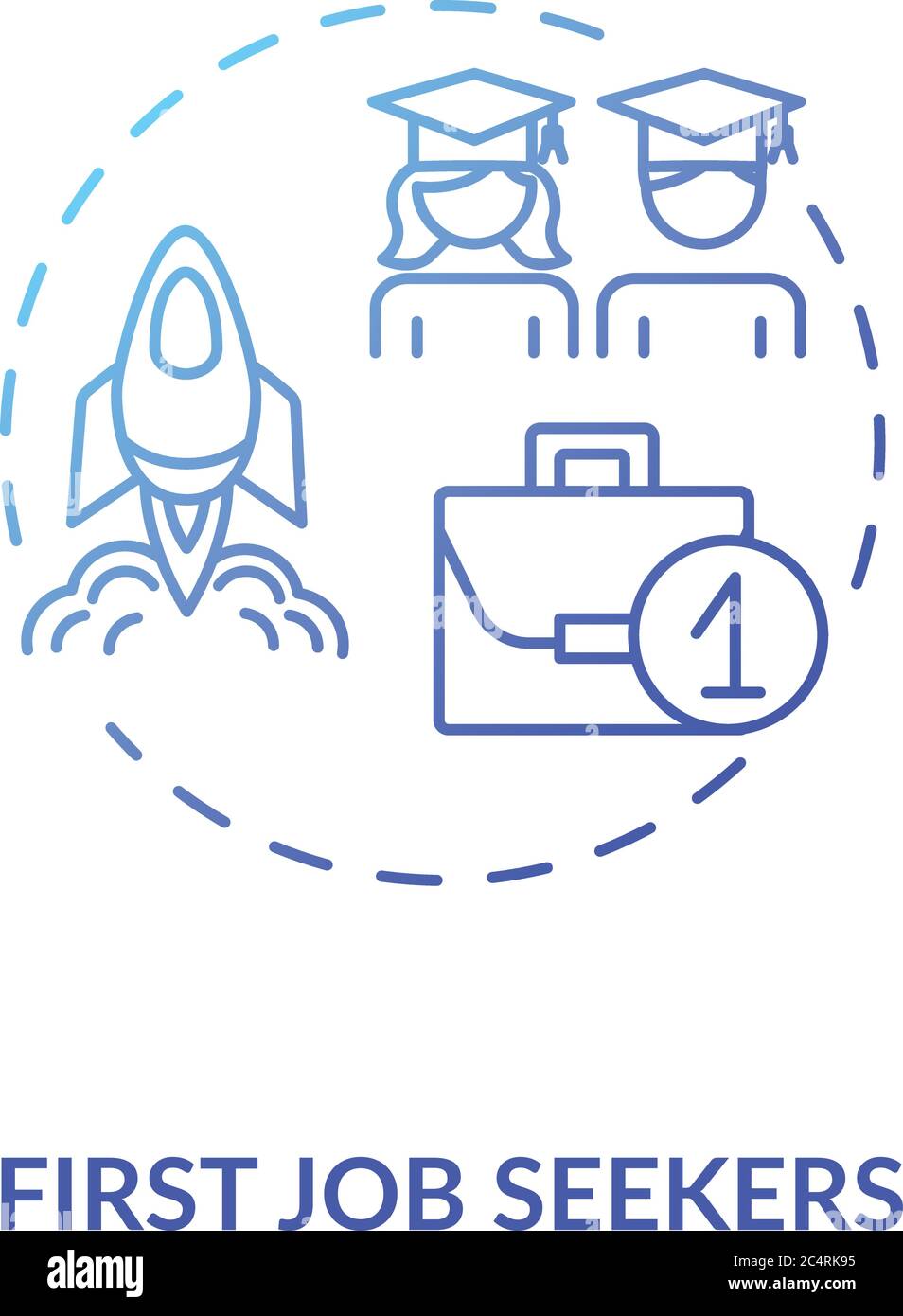 First job seekers blue gradient concept icon Stock Vector Image & Art ...
