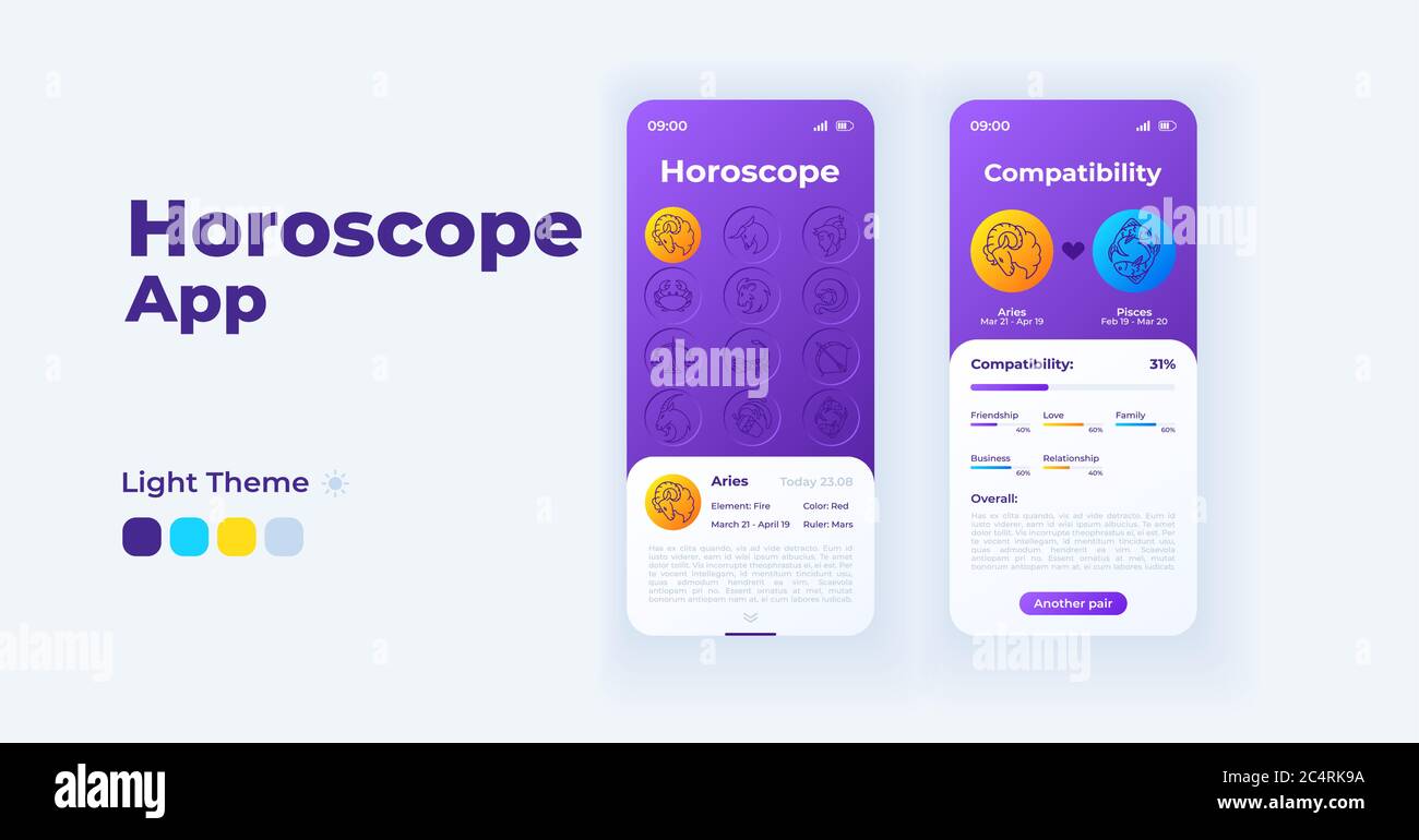 Horoscope app cartoon smartphone interface vector templates set Stock ... Horoscope app cartoon smartphone interface vector templates set Stock ...