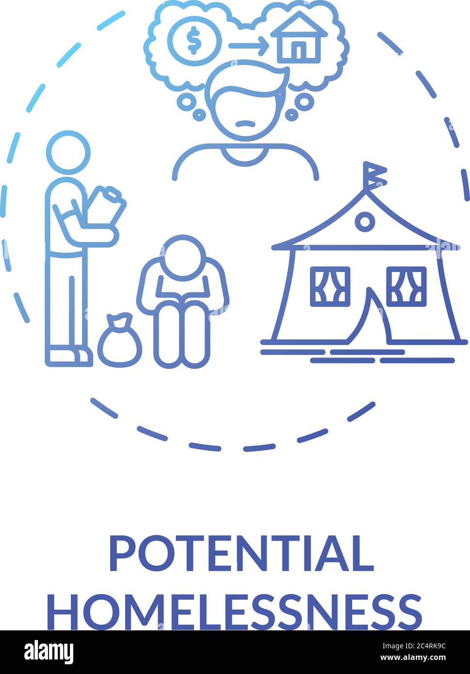 Potential homelessness blue gradient concept icon Stock Vector Image & Art - Alamy