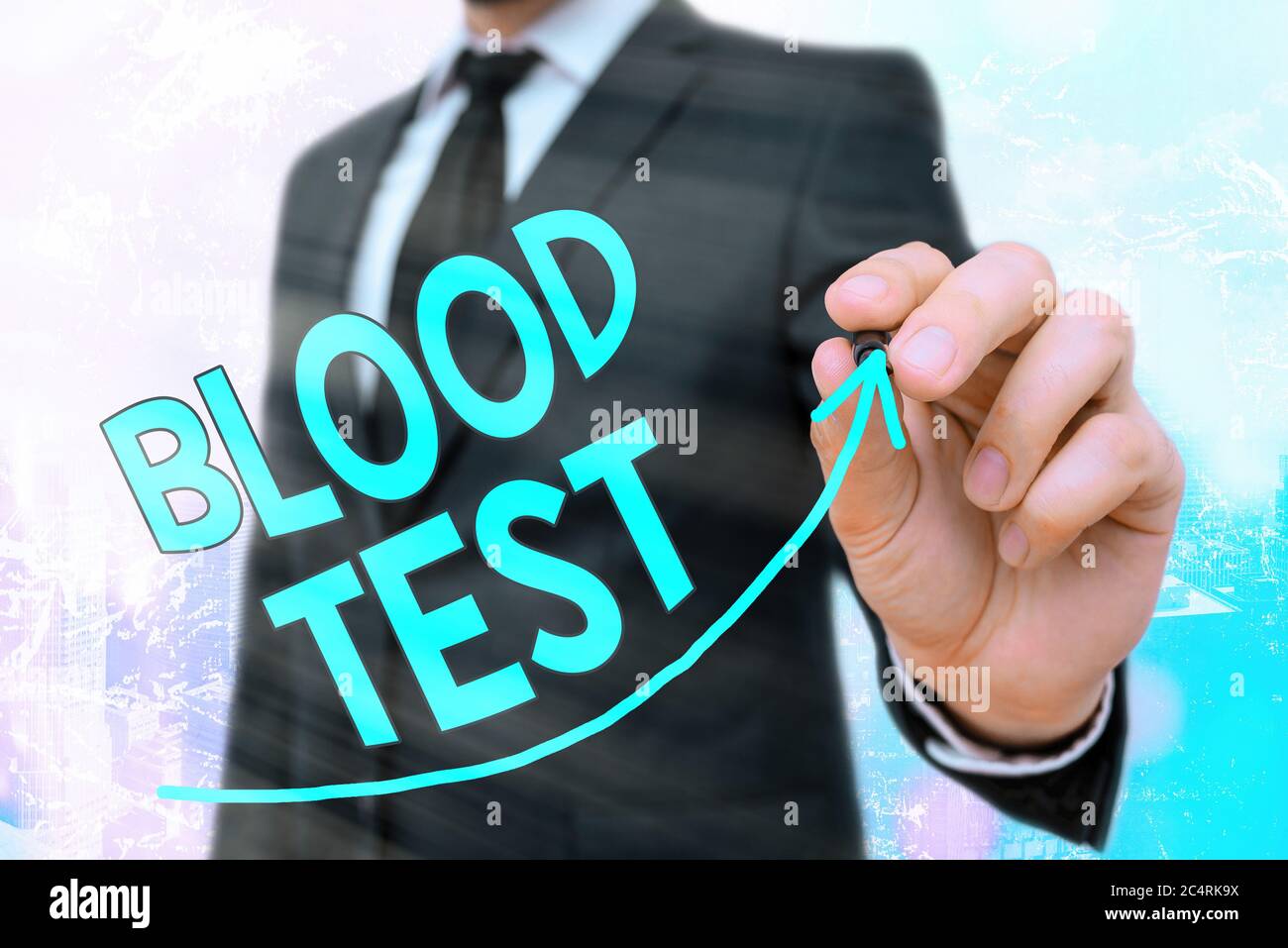Handwriting text writing Blood Test. Conceptual photo Extracted blood ...