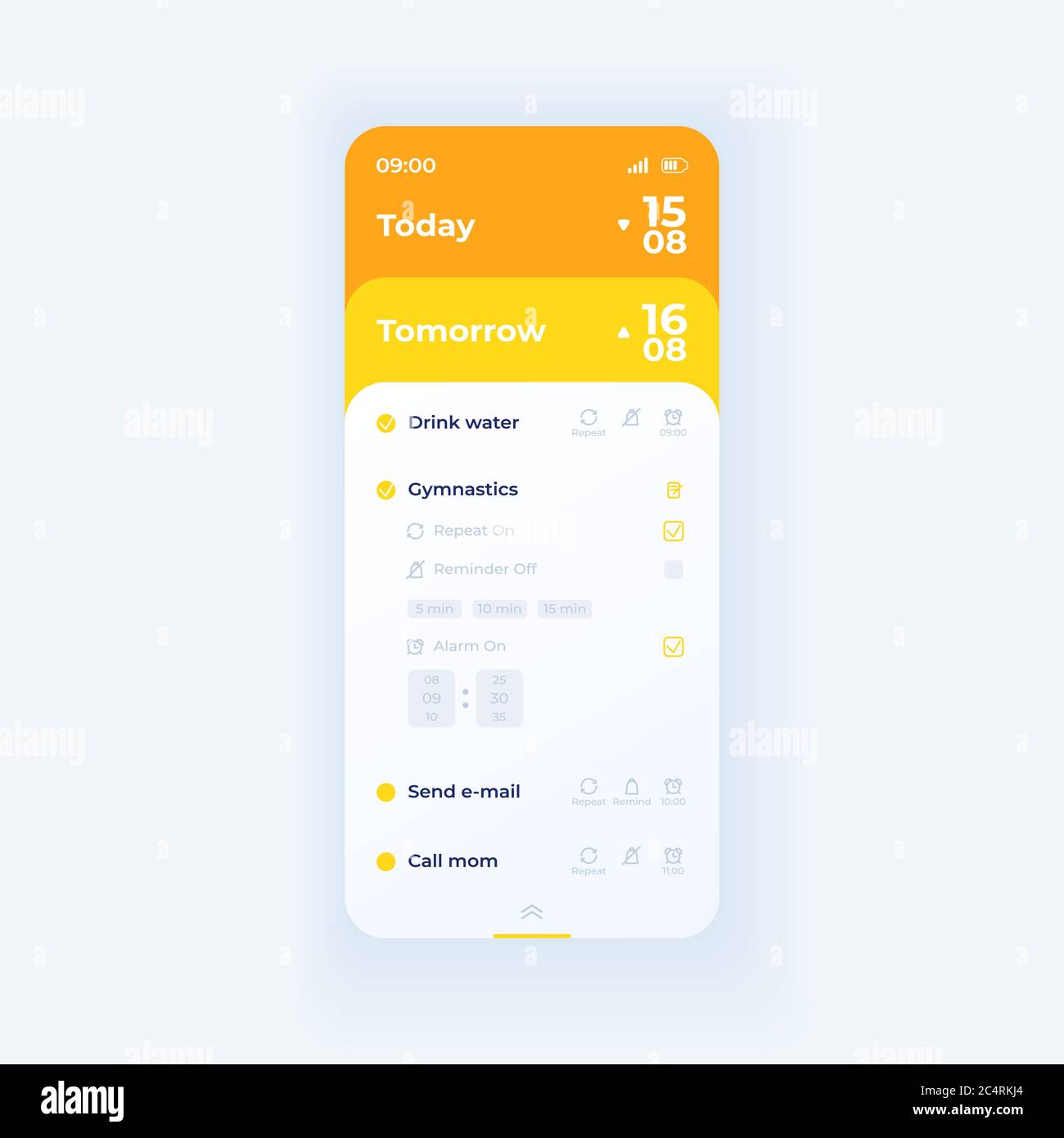 Personal organizer mobile app Stock Vector Images - Alamy