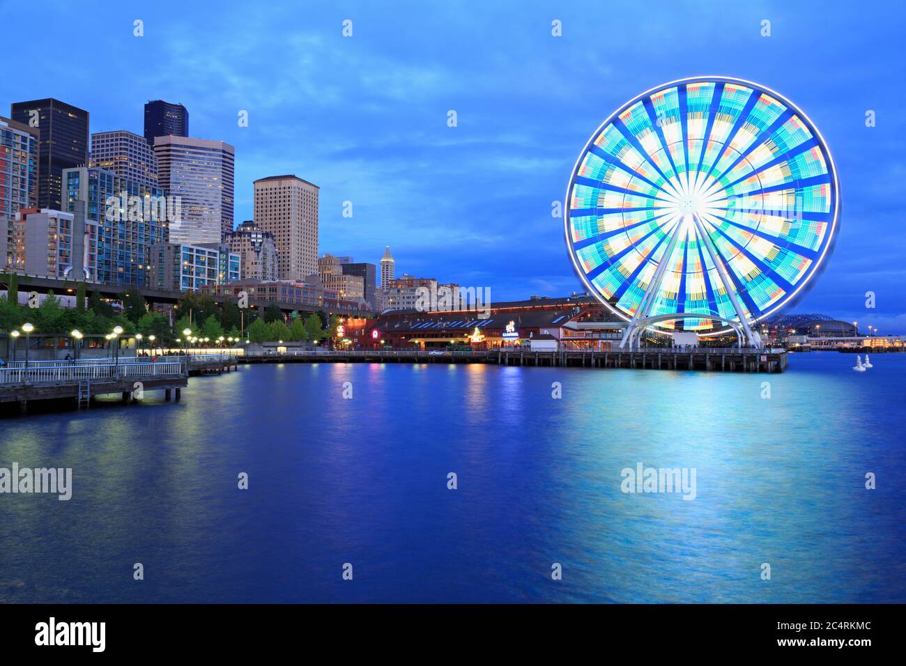 Seattle Great Wheel on Pier 57,Seattle,Washington State,USA Stock Photo ...