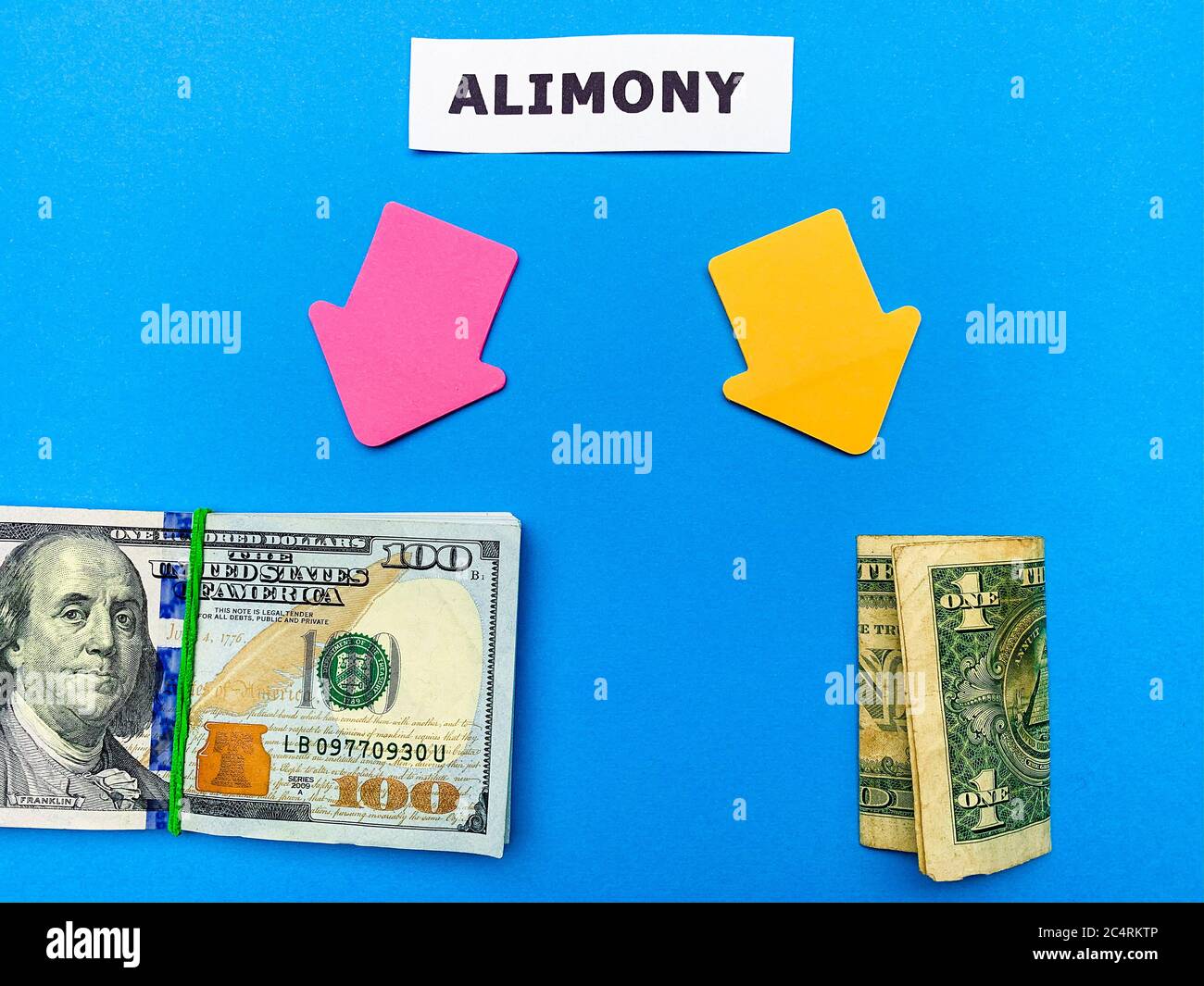 Concept demonstrates the payment of alimony, money allocated for the ...