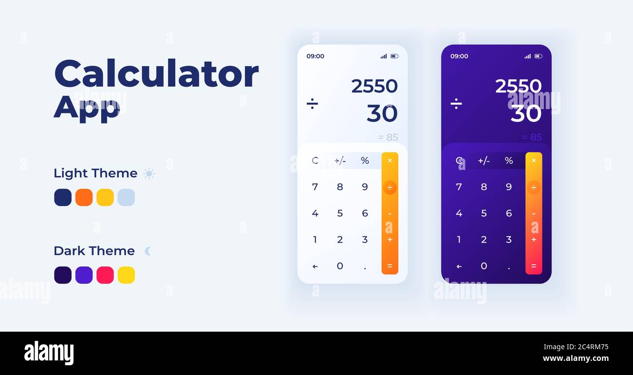 Calculator app cartoon smartphone interface vector templates set Stock ... Calculator app cartoon smartphone interface vector templates set Stock ...