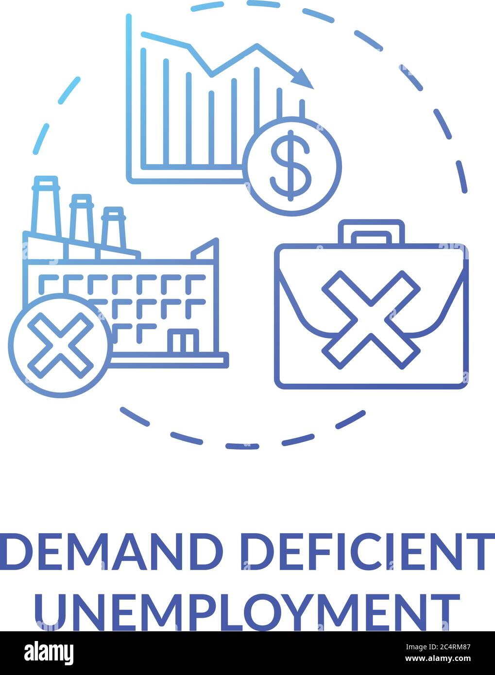 Demand efficient unemployment blue gradient concept icon Stock Vector ...