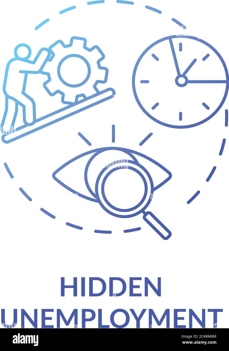 Hidden unemployment blue gradient concept icon Stock Vector Image & Art ...
