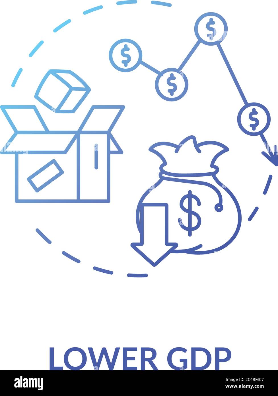 Lower GDP blue gradient concept icon Stock Vector Image & Art - Alamy