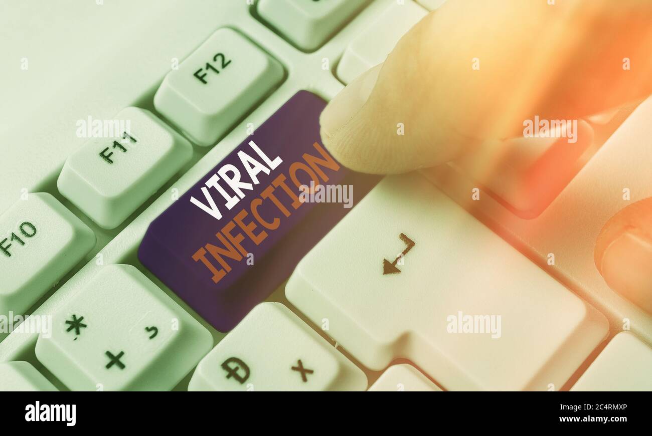 Text sign showing Viral Infection. Business photo showcasing Specific ...