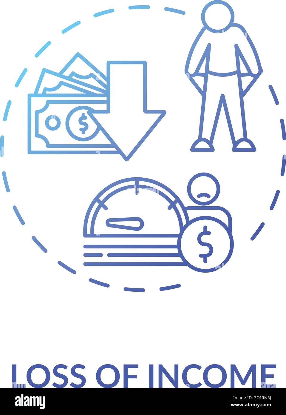 Loss of income blue gradient concept icon Stock Vector Image & Art - Alamy