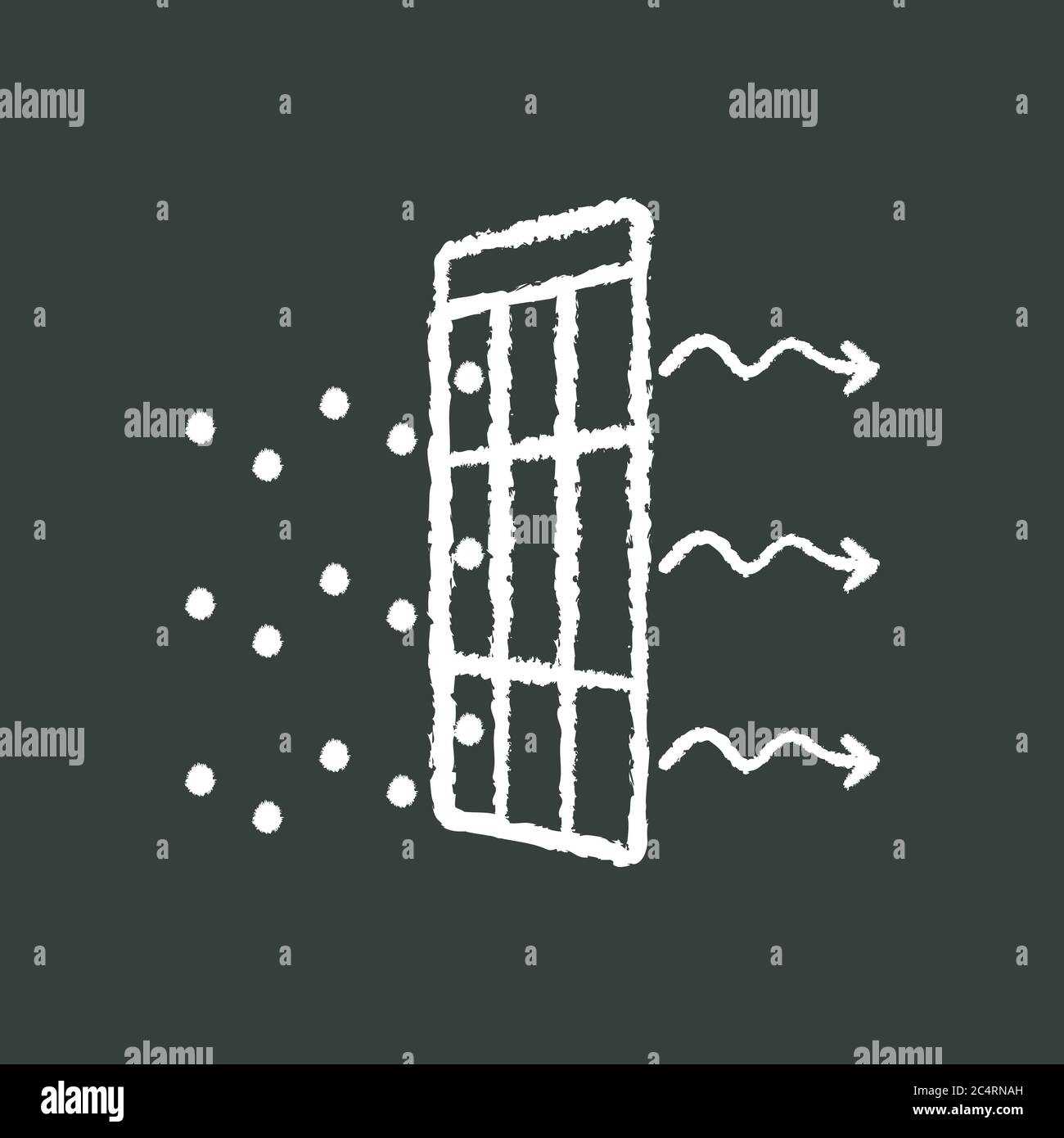 AC filter chalk white icon on black background Stock Vector Image & Art ...