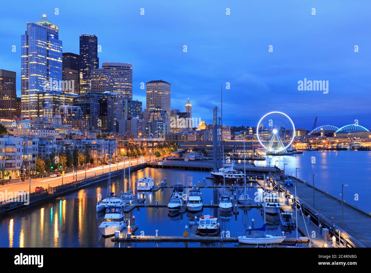Bell Harbor & Great Wheel,Seattle,Washington State,USA Stock Photo - Alamy