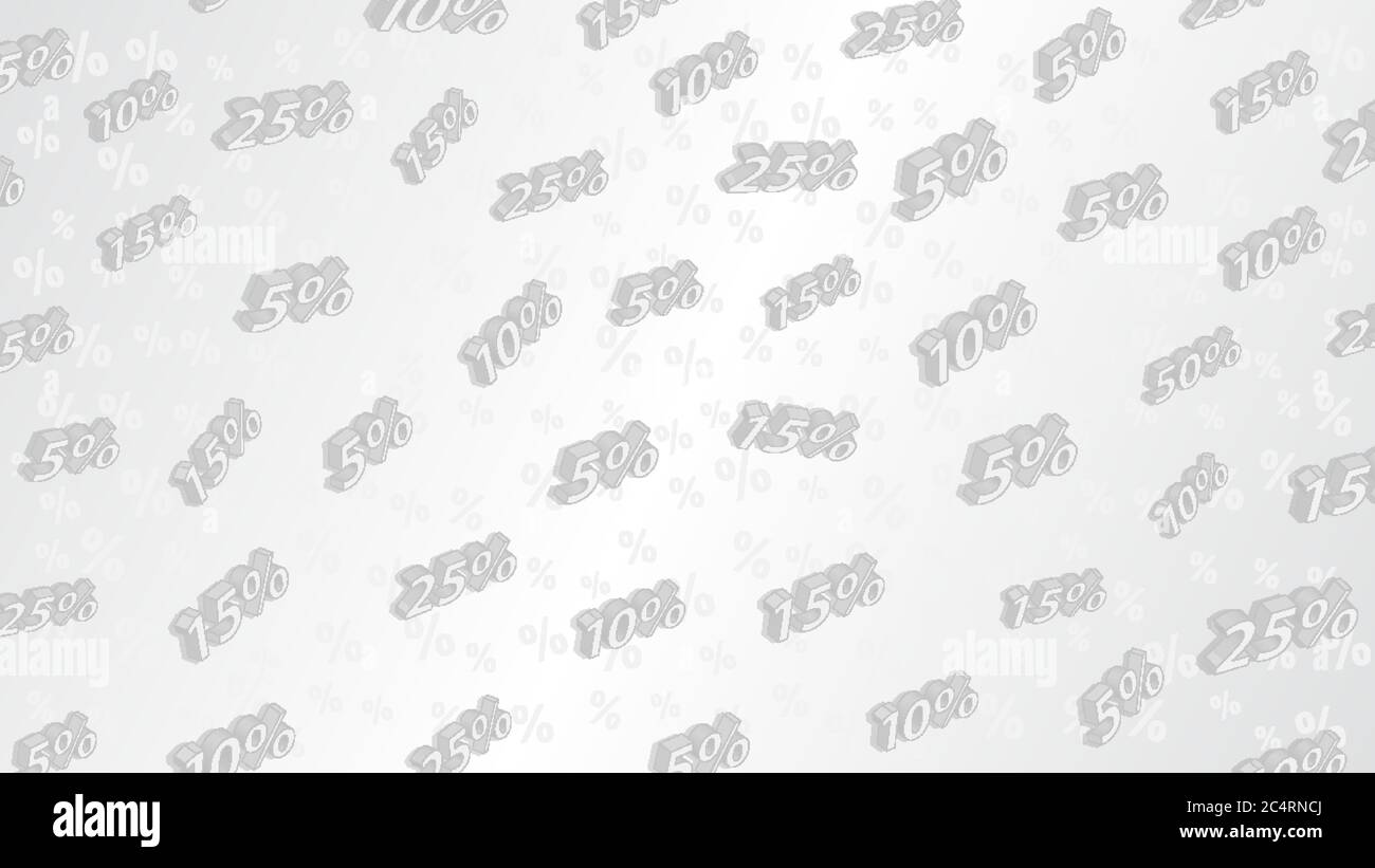 Sale and discount background with isometric inscriptions, in gray ...