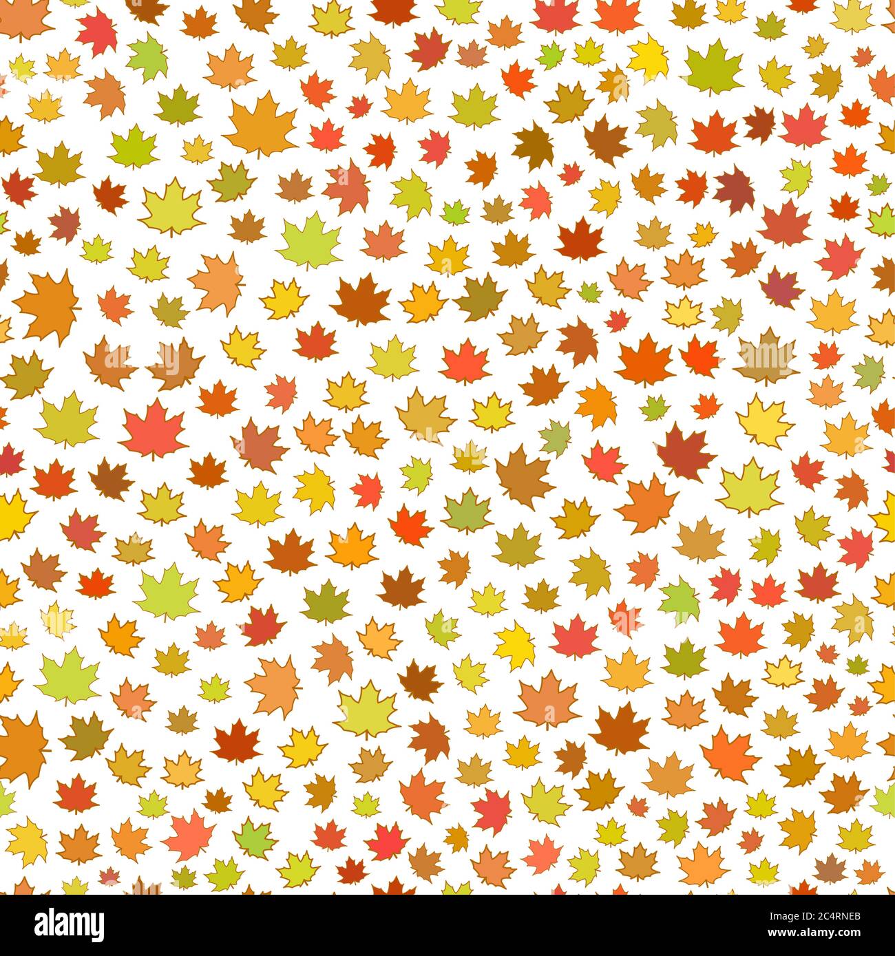 Seamless pattern of small autumn leaves on white background Stock ...