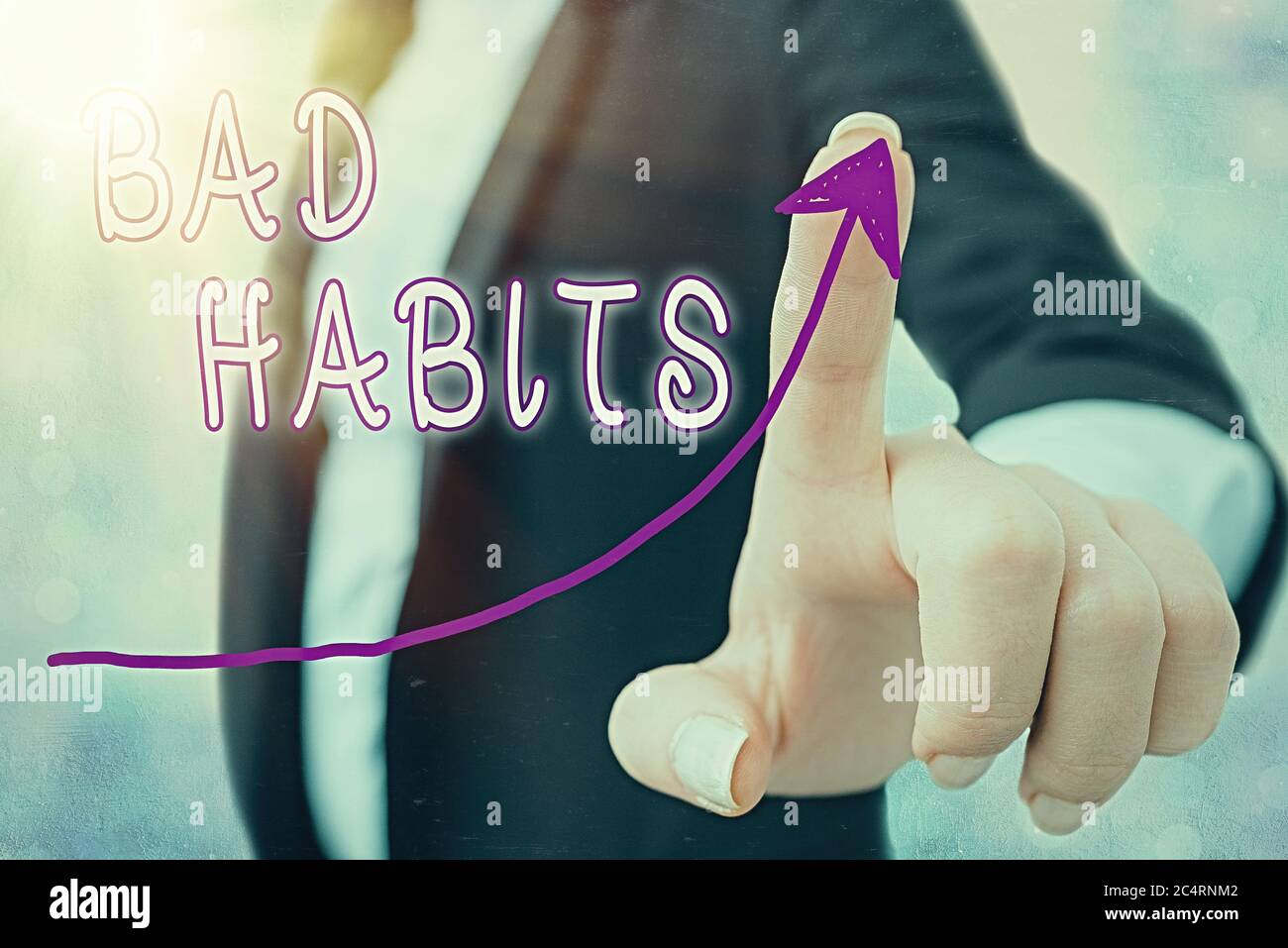 Writing note showing Bad Habits. Business concept for the ...