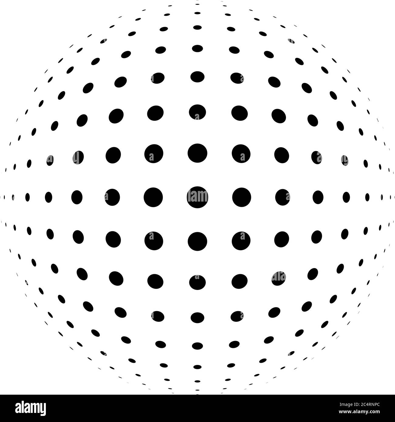 White 3D vector halftone sphere.Dotted spherical background.Logo ...