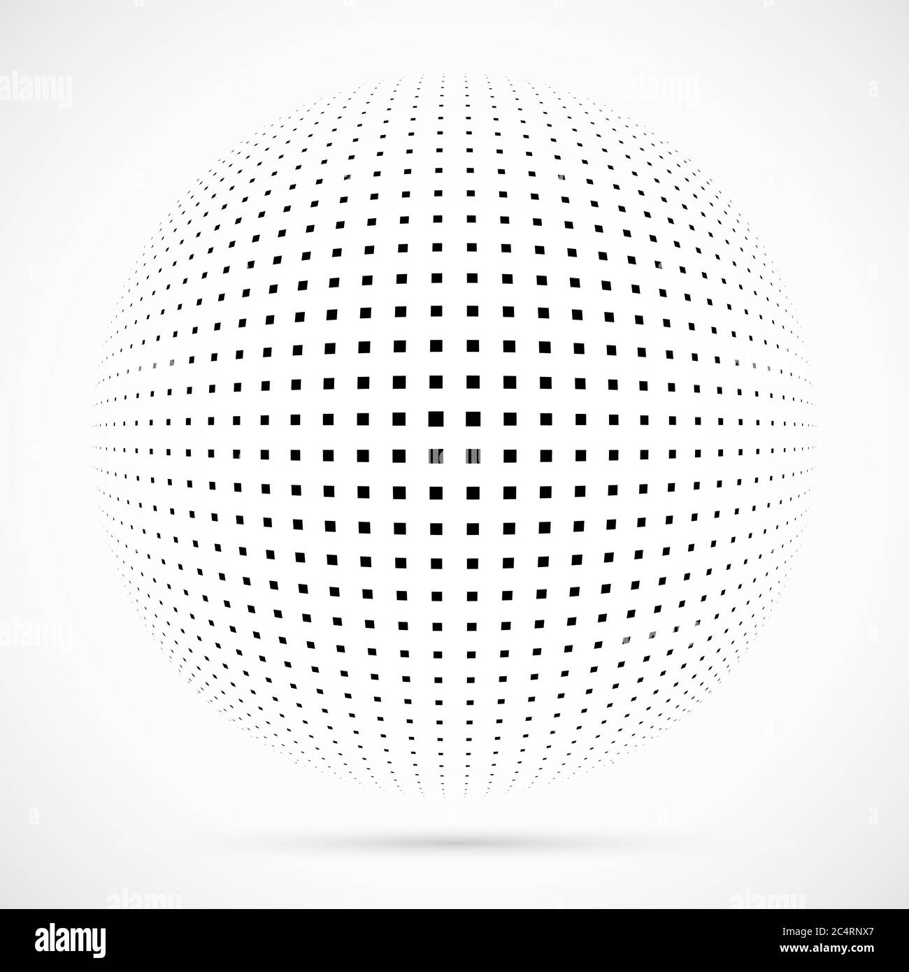 White 3D vector halftone sphere.Dotted spherical background.Logo ...