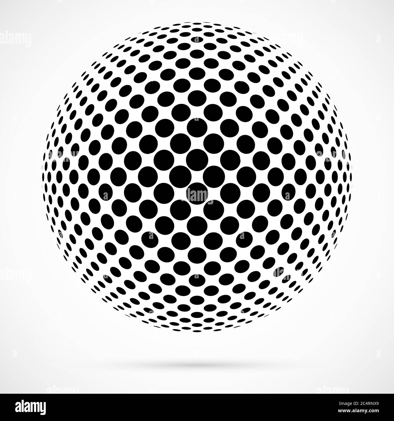White 3D vector halftone sphere.Dotted spherical background.Logo ...