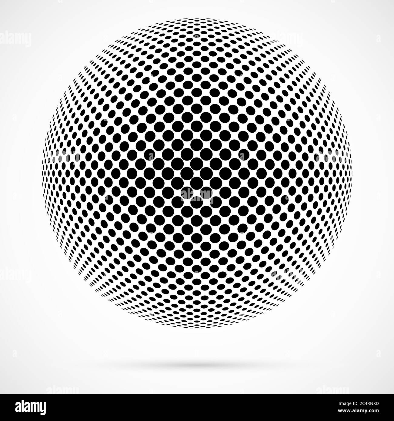 White 3D vector halftone sphere.Dotted spherical background.Logo ...