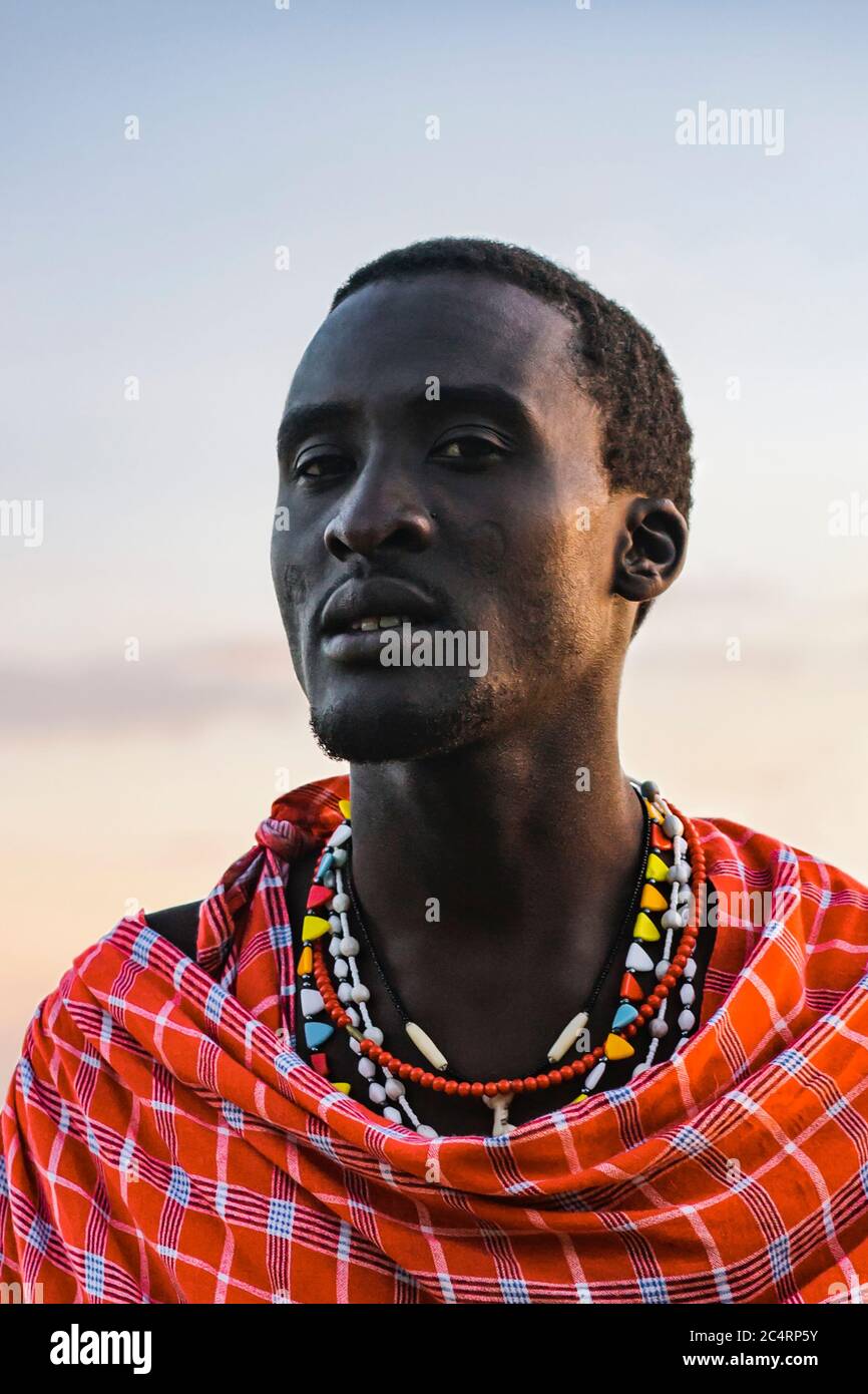 Maasai men in traditional dress hi-res stock photography and images - Alamy