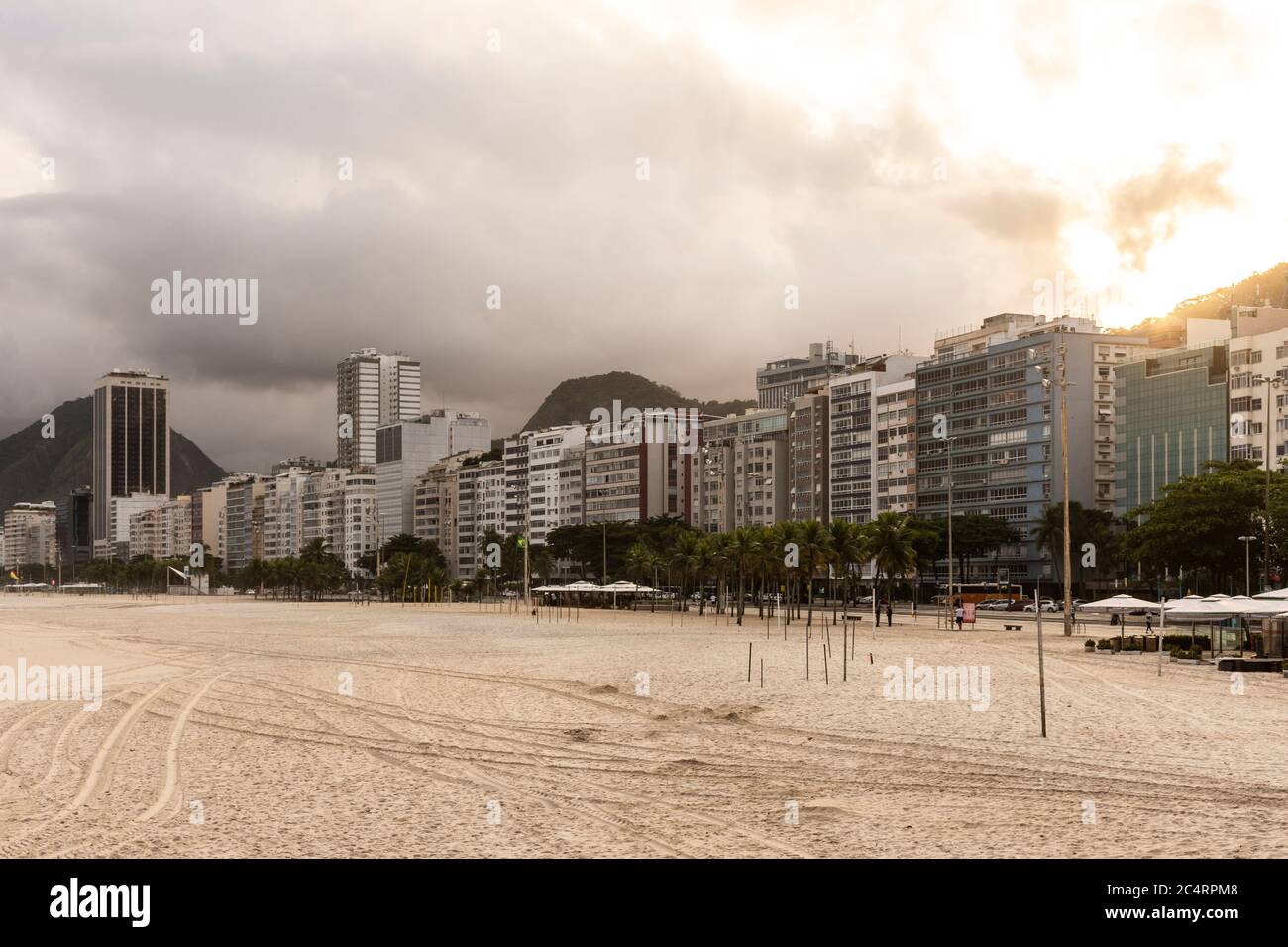 Beautiful view to beachfront buildings in Copacabana Beach, Rio de ...