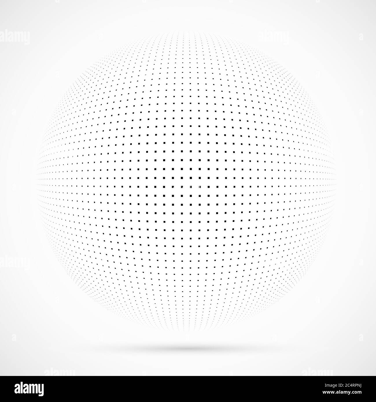 White 3D vector halftone sphere.Dotted spherical background.Logo ...