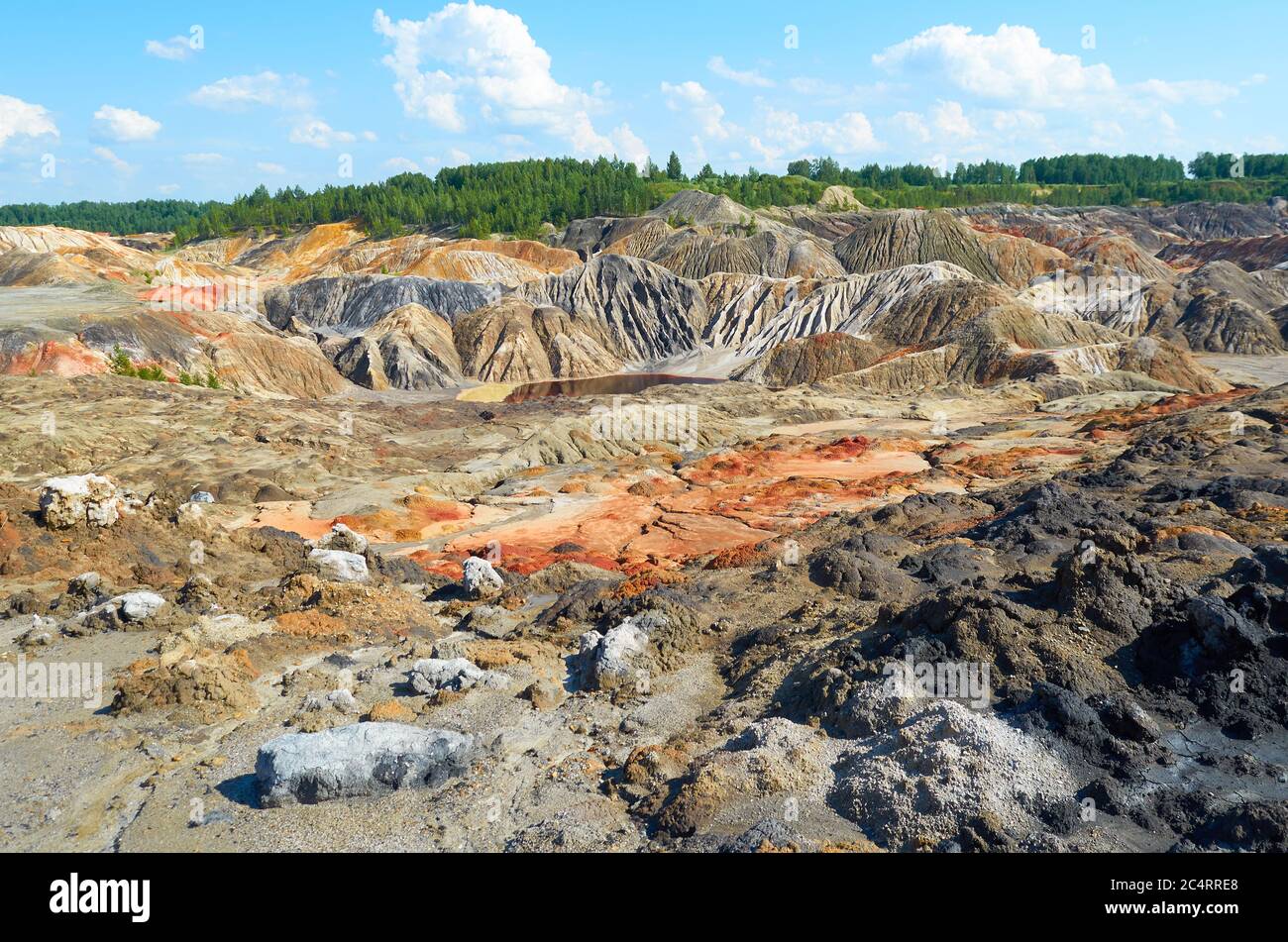 mountains of red clay in the Urals.other planet. The color of iron and ...