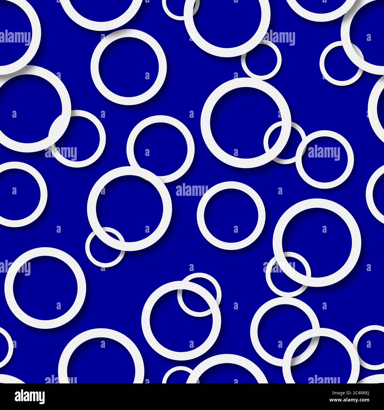 Abstract seamless pattern of randomly arranged white rings with soft ...