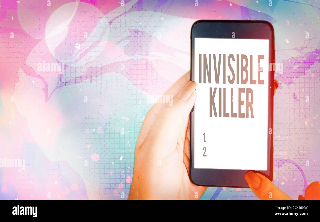 Word writing text Invisible Killer. Business photo showcasing presence ...