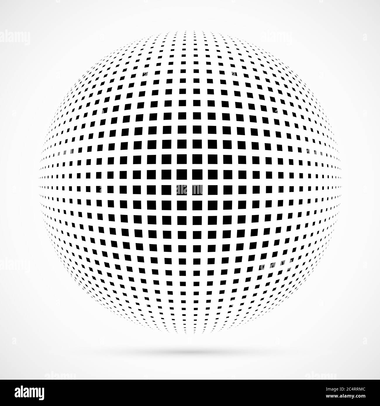 White 3D vector halftone sphere.Dotted spherical background.Logo ...