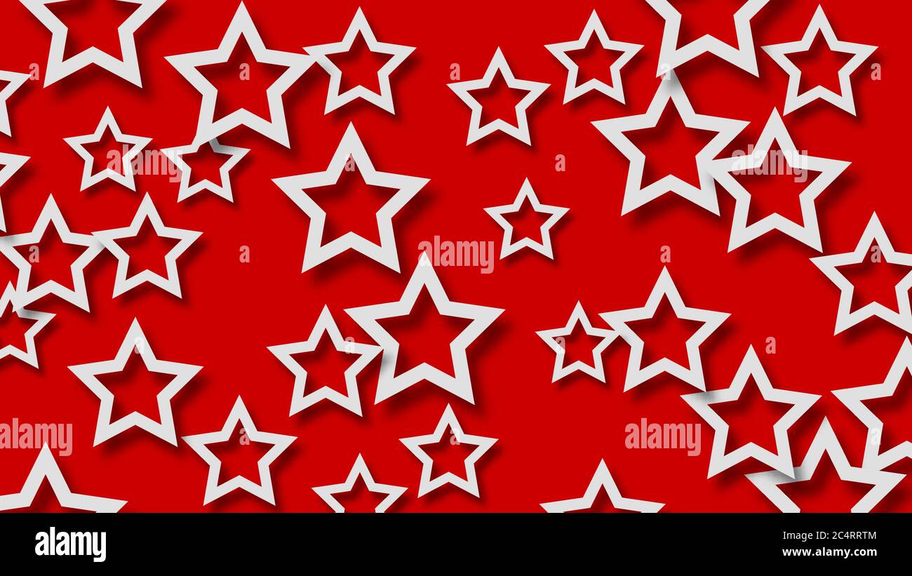 Abstract illustration of randomly arranged white stars with soft ...
