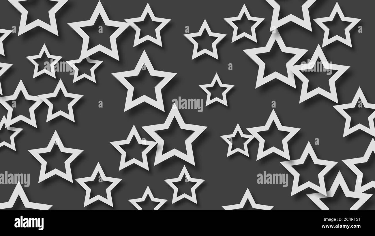 Abstract illustration of randomly arranged white stars with soft ...