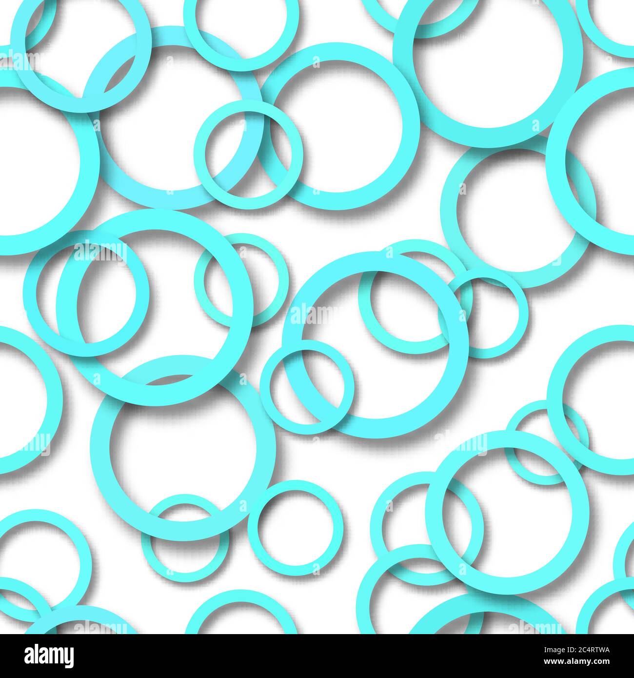 Abstract seamless pattern of randomly arranged light blue rings with ...