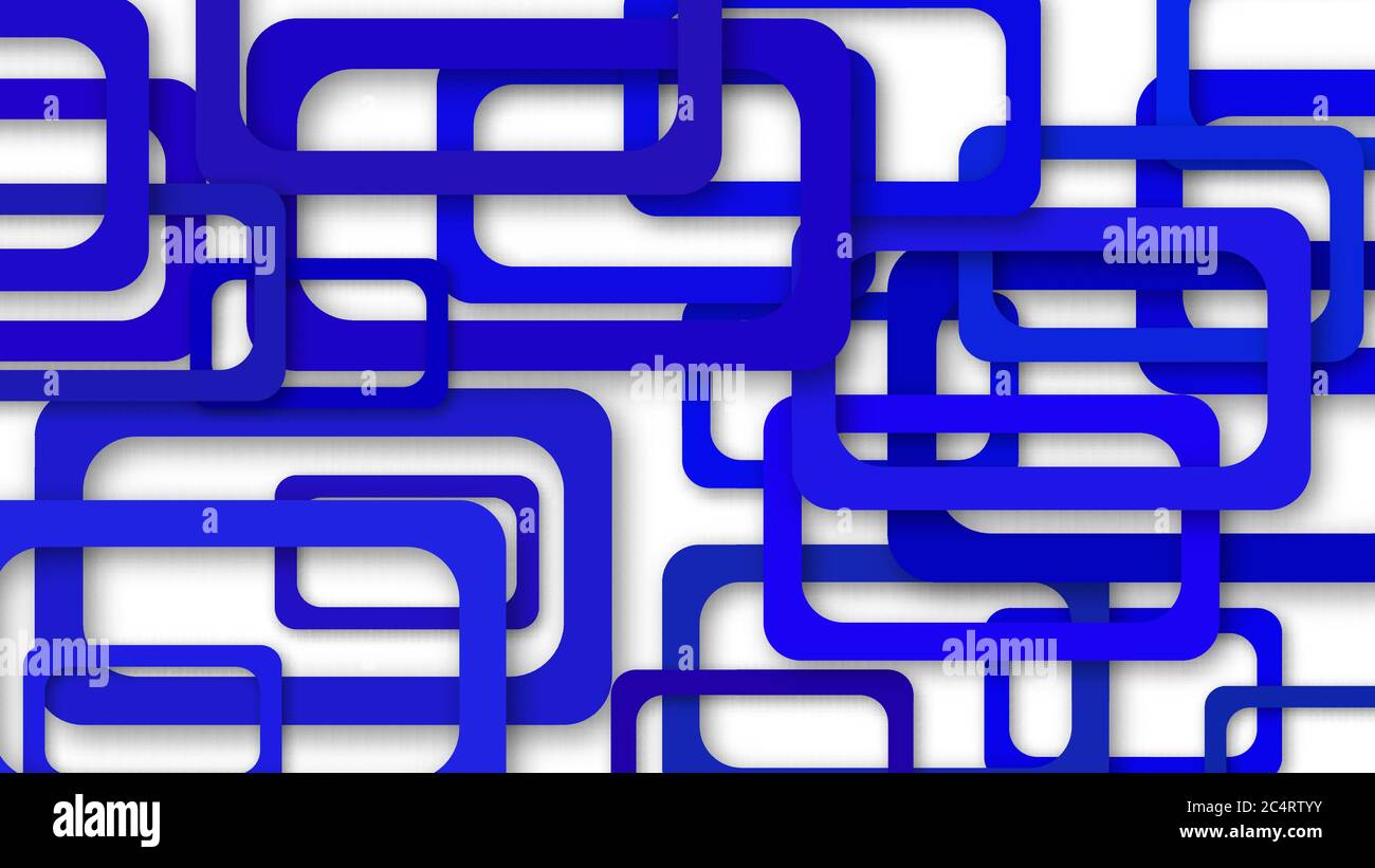 Abstract illustration of randomly arranged blue rectangle frames with ...