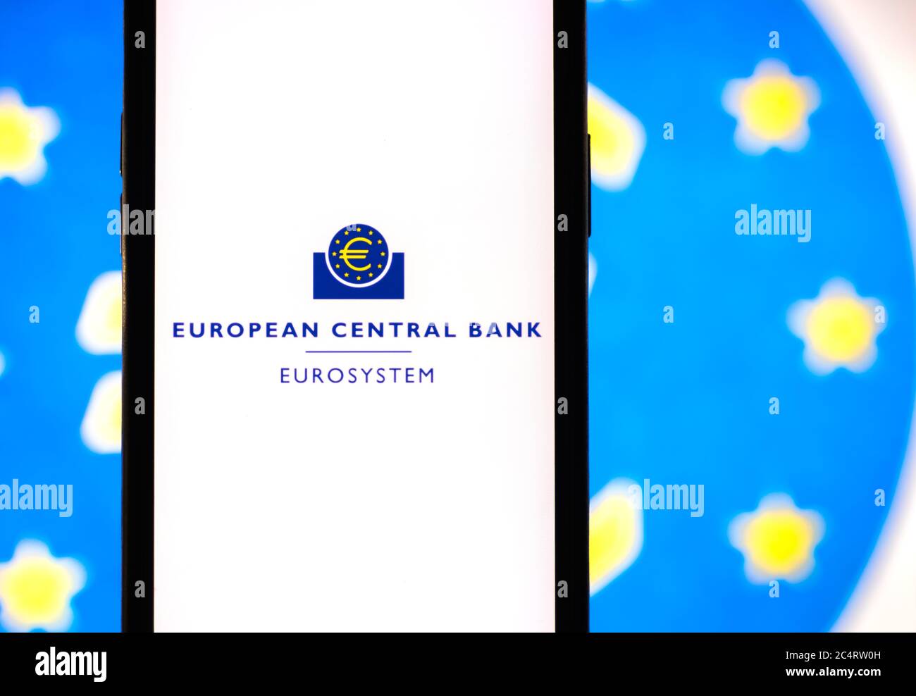 European Central Bank logo on the smartphone screen Stock Photo - Alamy